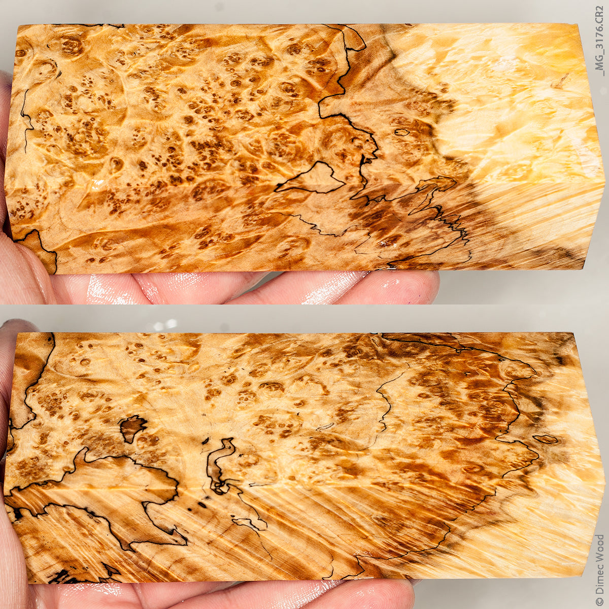 Stabilized wood spalted box elder burl block – Dimec wood