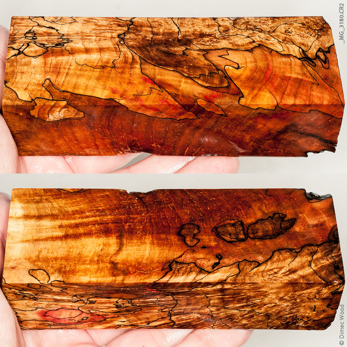 Stabilized wood spalted box elder burl block – Dimec wood