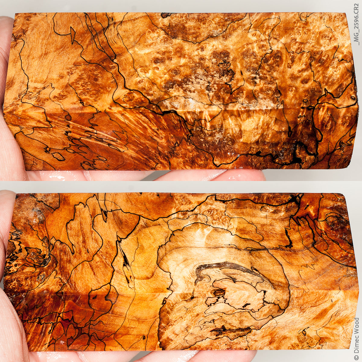 Stabilized wood spalted box elder burl block – Dimec wood