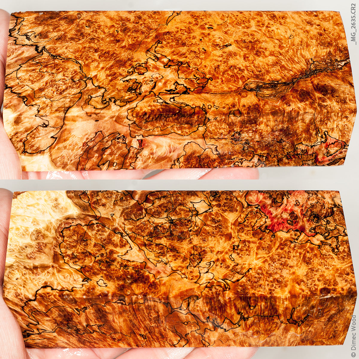 Stabilized wood spalted box elder burl block – Dimec wood