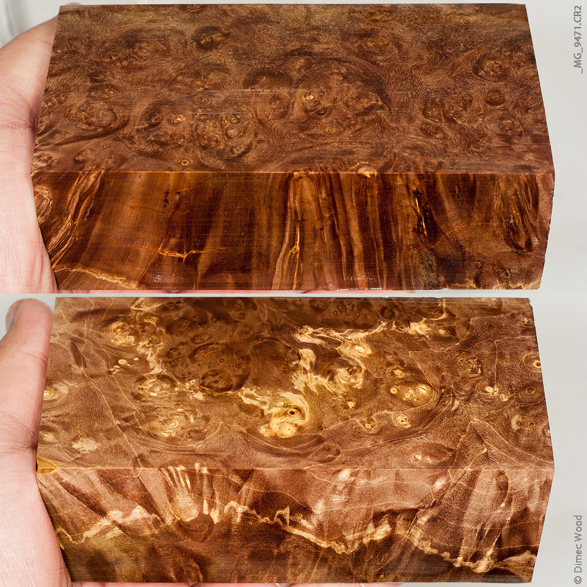 Stabilized wood box elder burl block – Dimec wood