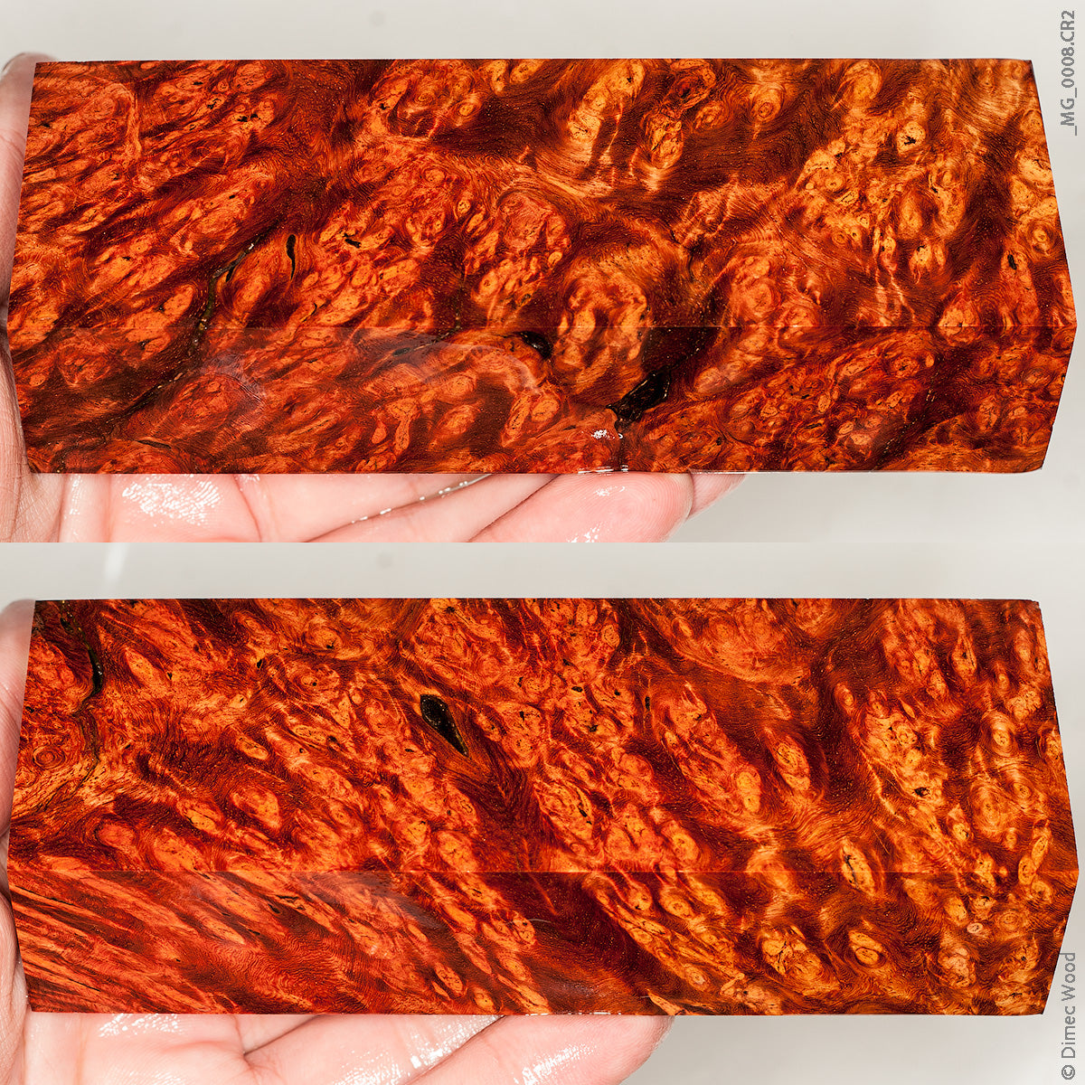 Stabilized wood red amboyna burl block – Dimec wood