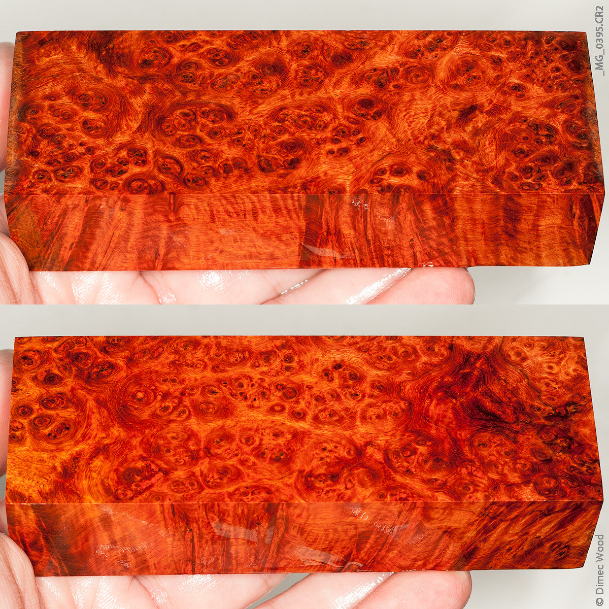 Stabilized wood red amboyna burl block – Dimec wood