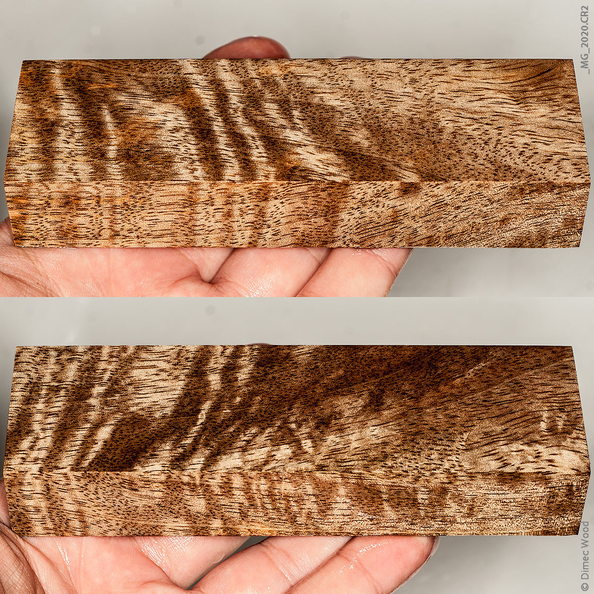 Stabilized curly mango wood block – Dimec wood