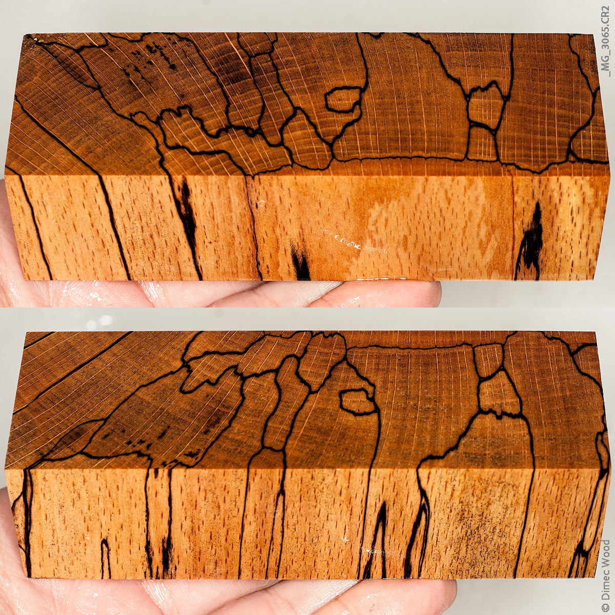 Stabilized natural spalted beech wood block – Dimec wood