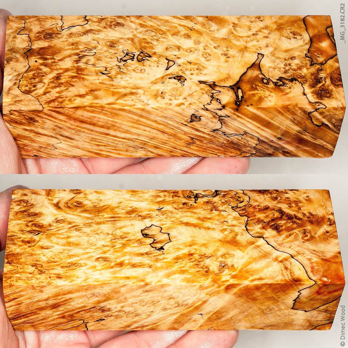 Stabilized wood spalted box elder burl block – Dimec wood