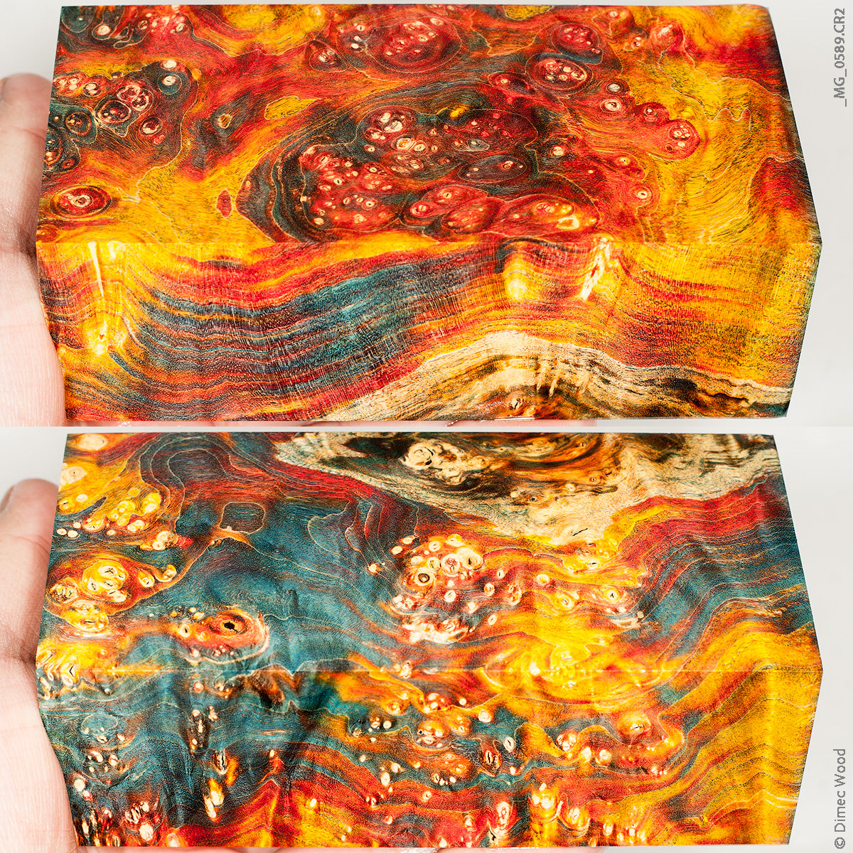 Stabilized wood box elder burl block – Dimec wood