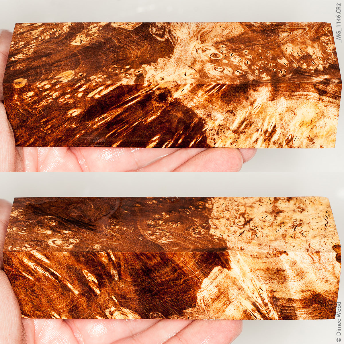 Stabilized wood box elder burl block – Dimec wood