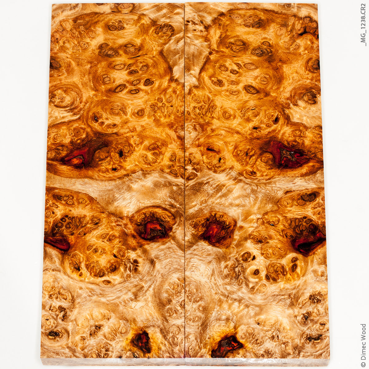 Stabilized golden amboyna burl wood panels – Dimec wood