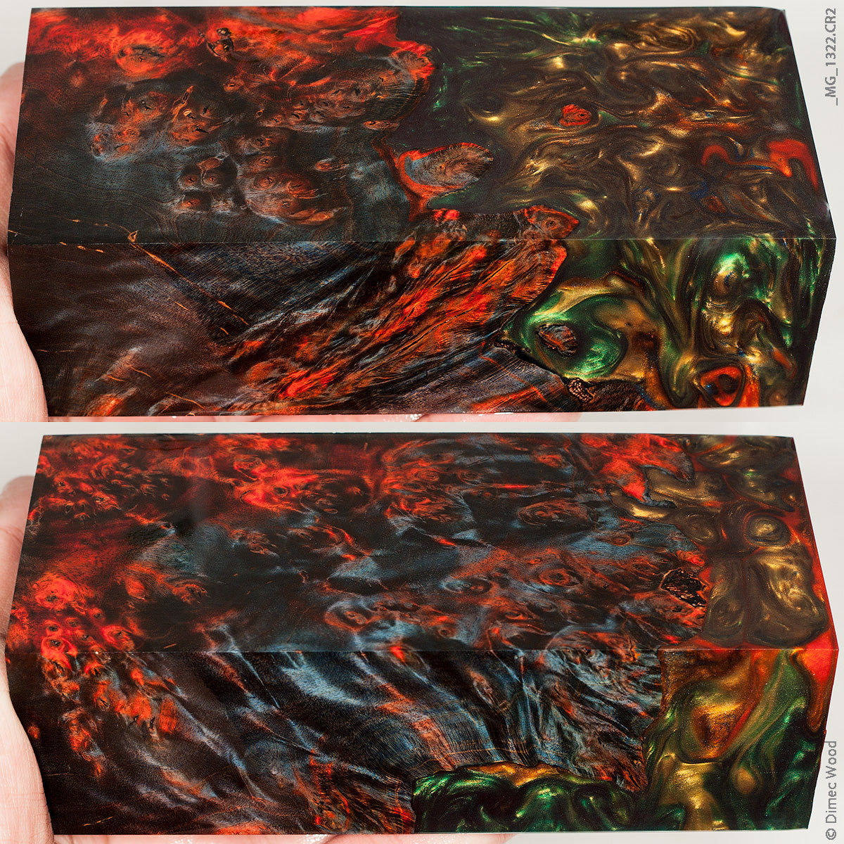 Stabilized hybrid wood birch burl block – Dimec wood