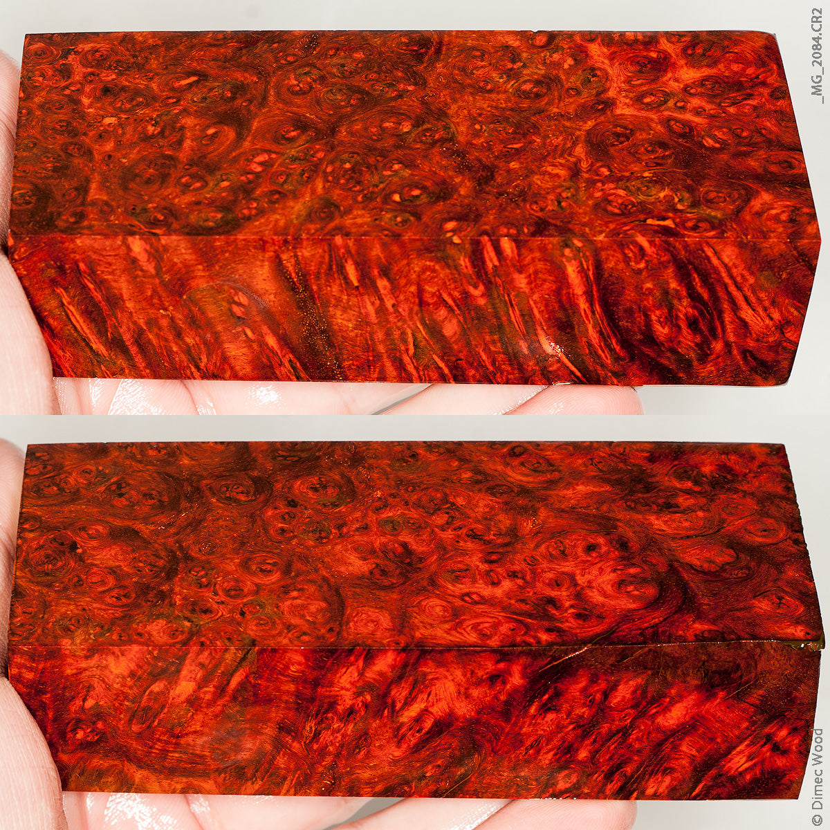 Stabilized wood red amboyna burl block – Dimec wood