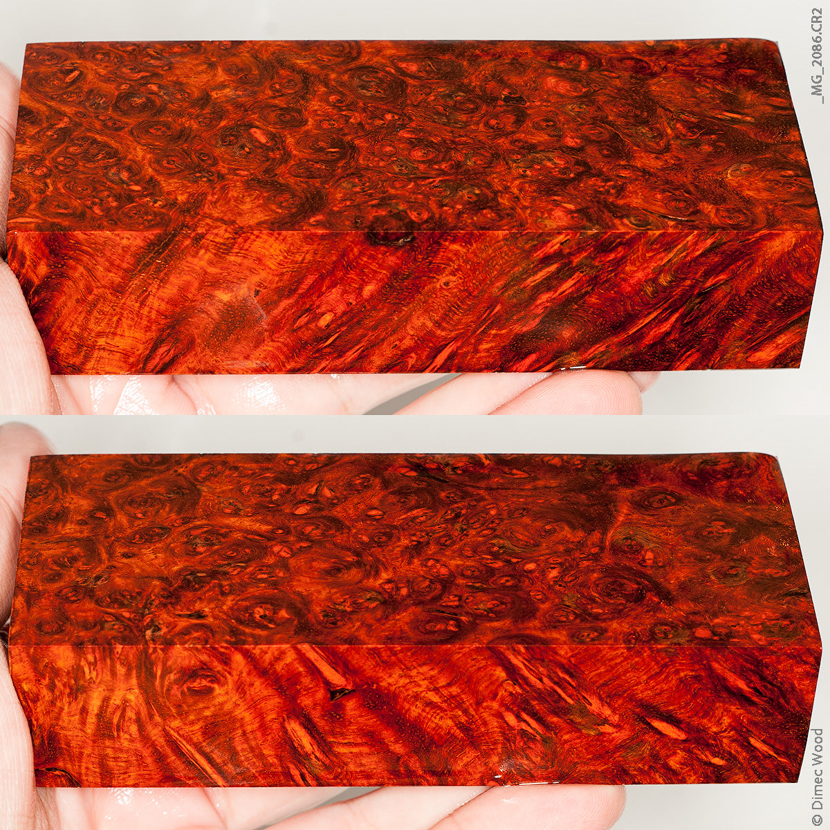 Stabilized wood red amboyna burl block – Dimec wood