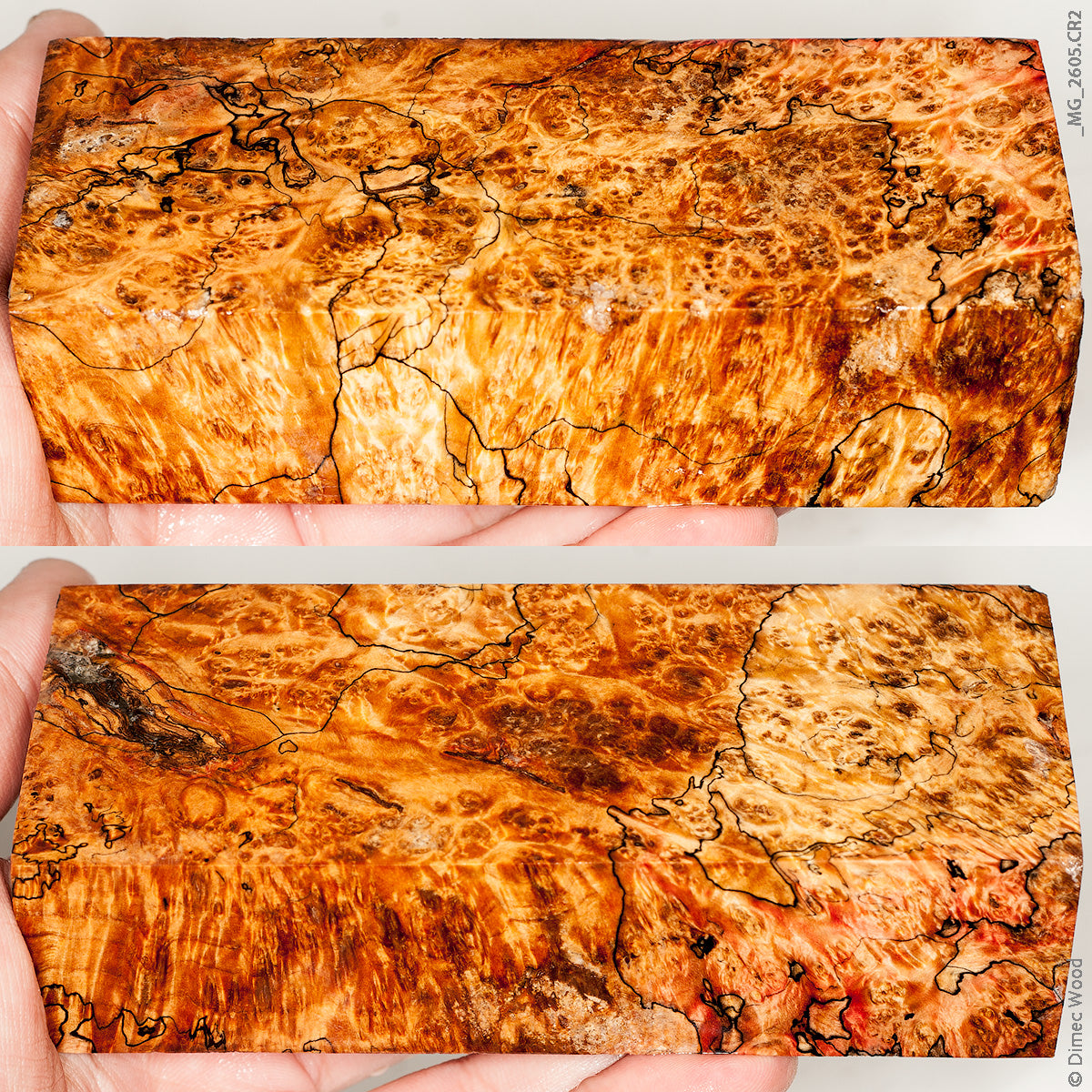 Stabilized wood spalted box elder burl block – Dimec wood