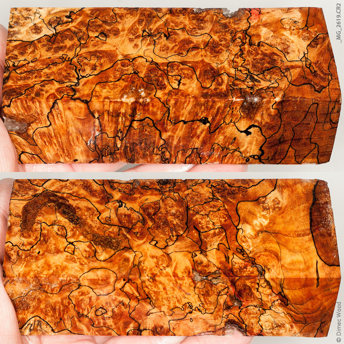 Stabilized wood spalted box elder burl block – Dimec wood