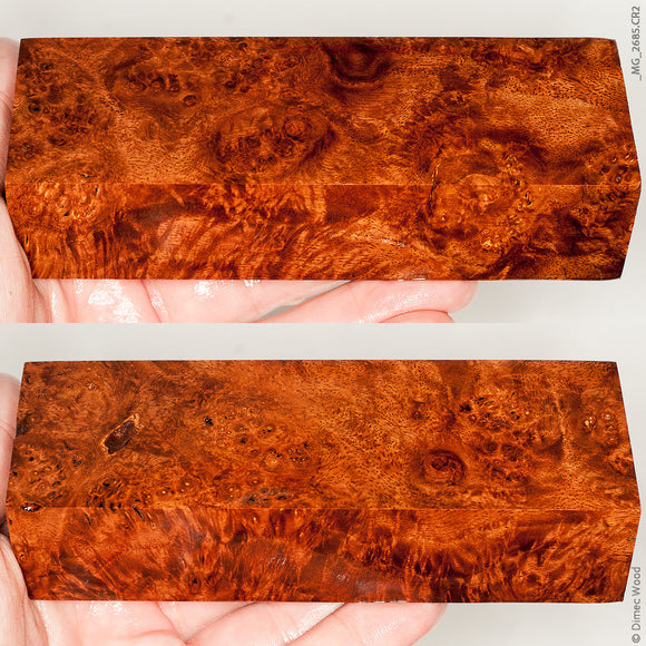 Stabilized wood golden amboyna burl block – Dimec wood
