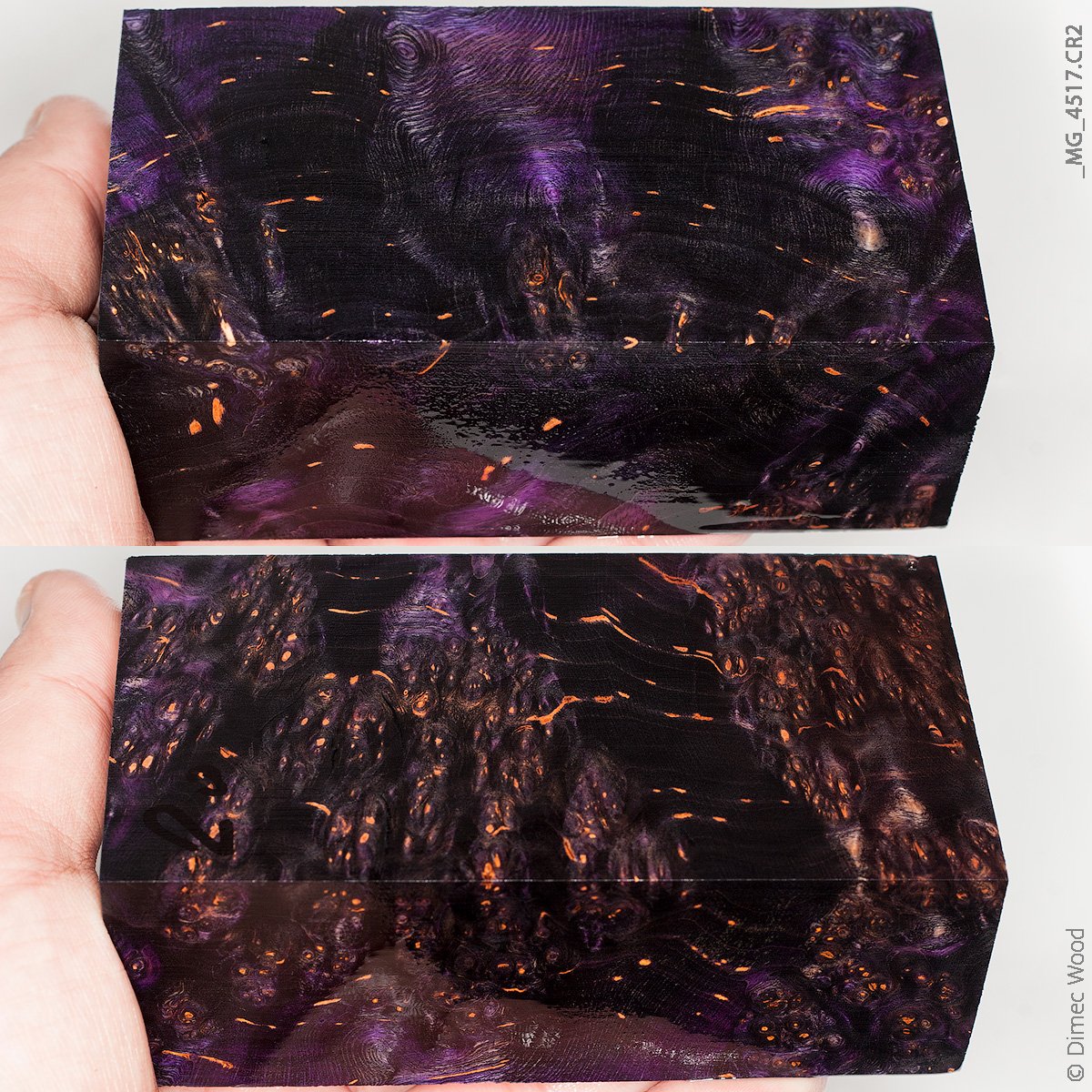 Stabilized wood alder burl block – Dimec wood