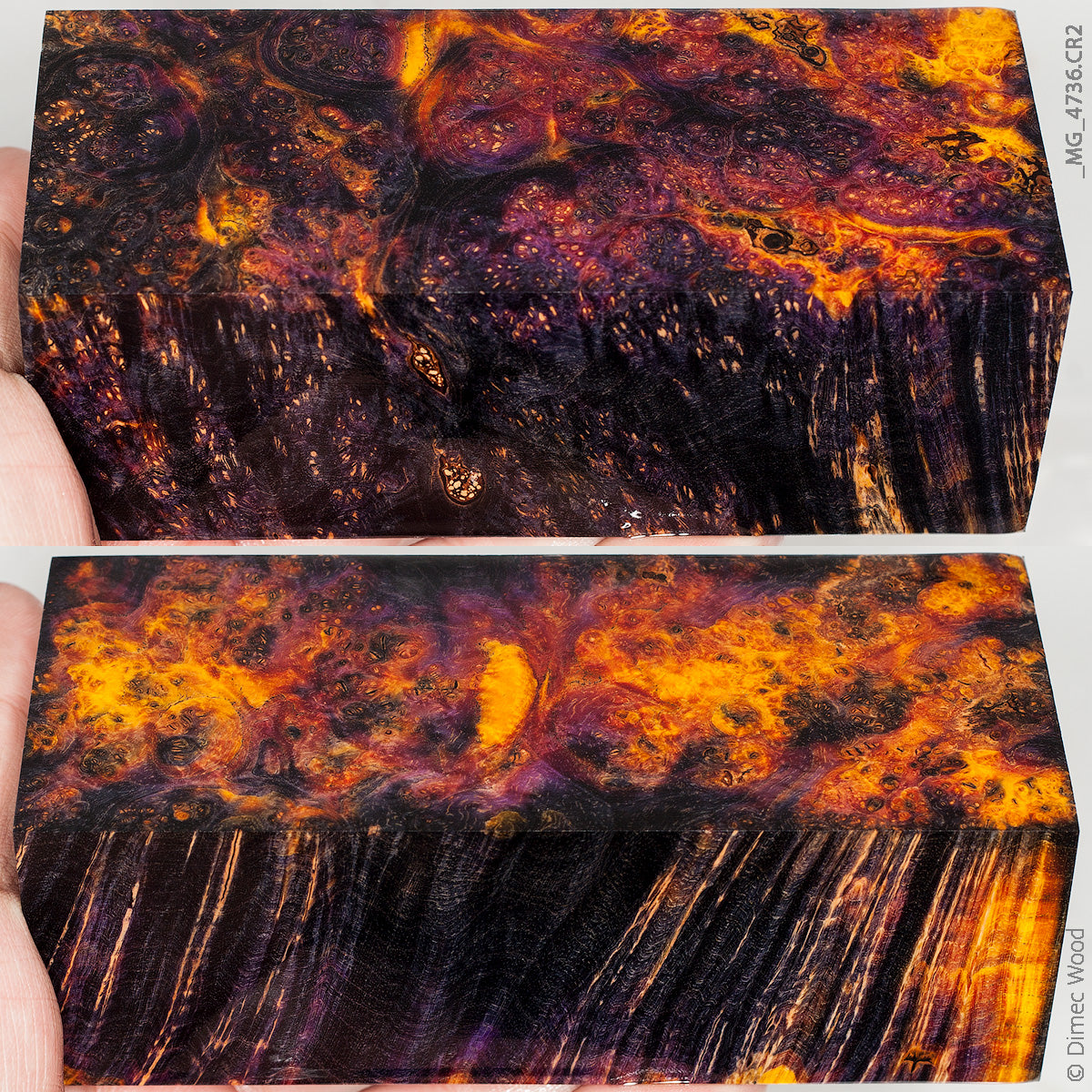 Stabilized wood black ash burl block – Dimec wood