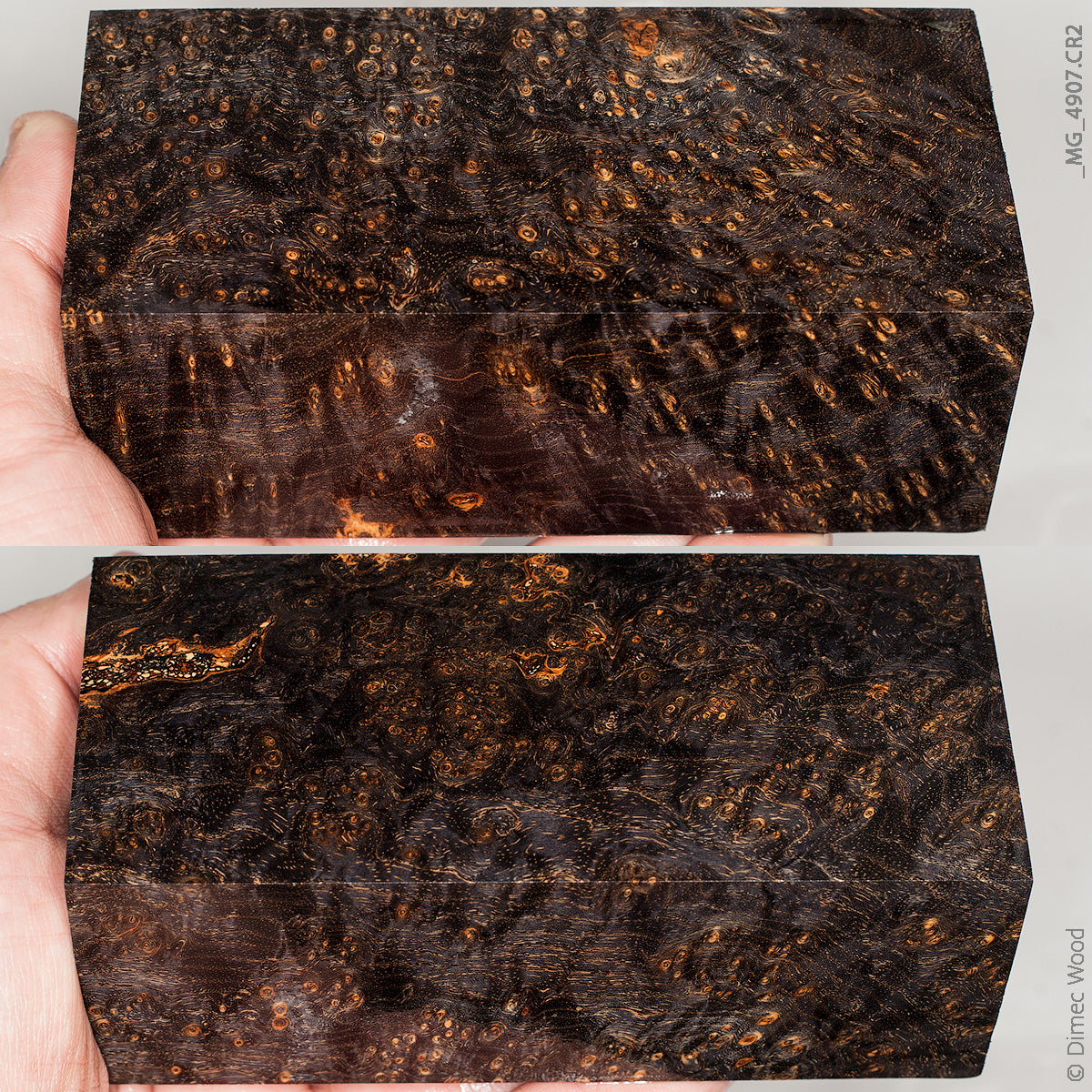 Stabilized wood black ash burl block – Dimec wood