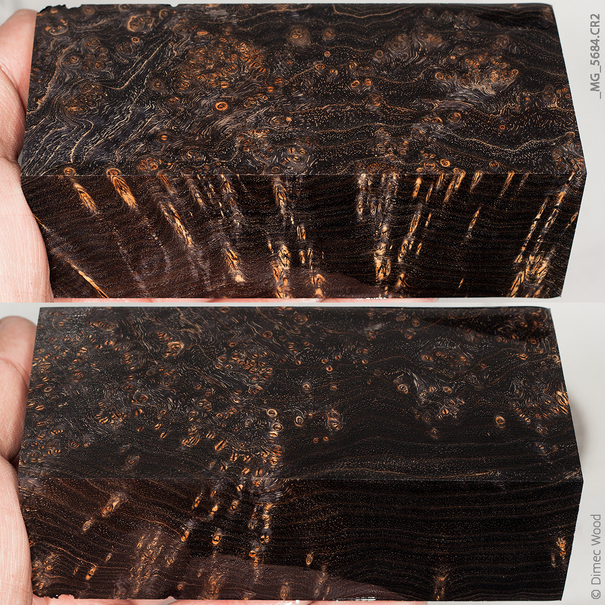 Stabilized wood black ash burl block – Dimec wood
