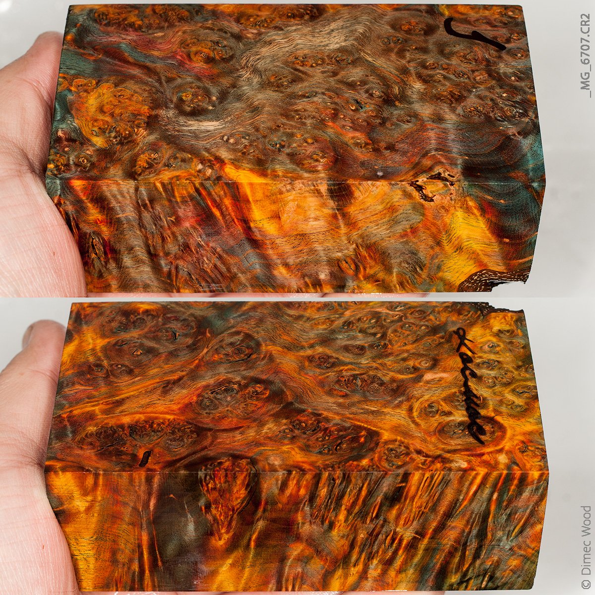 Stabilized wood alder burl block – Dimec wood