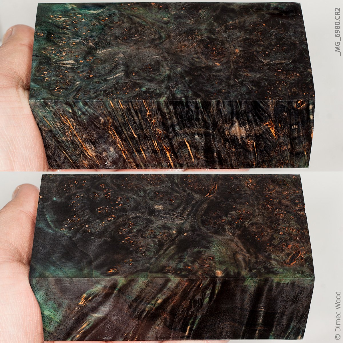 Stabilized wood alder burl block – Dimec wood