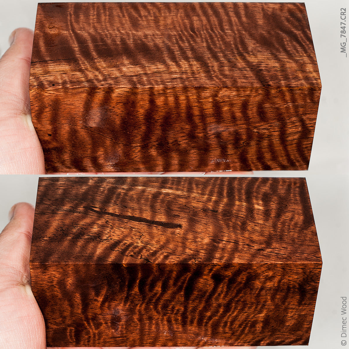 Stabilized quilted mango wood block – Dimec wood