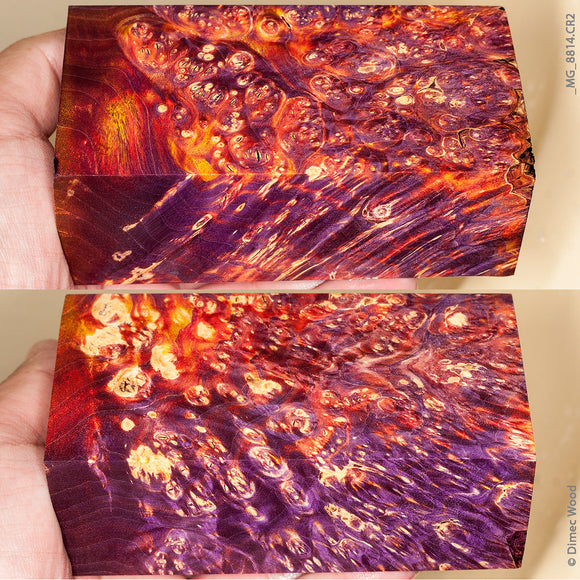 Stabilized wood box elder burl block – Dimec wood