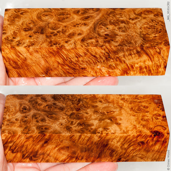 Stabilized wood golden amboyna burl block – Dimec wood