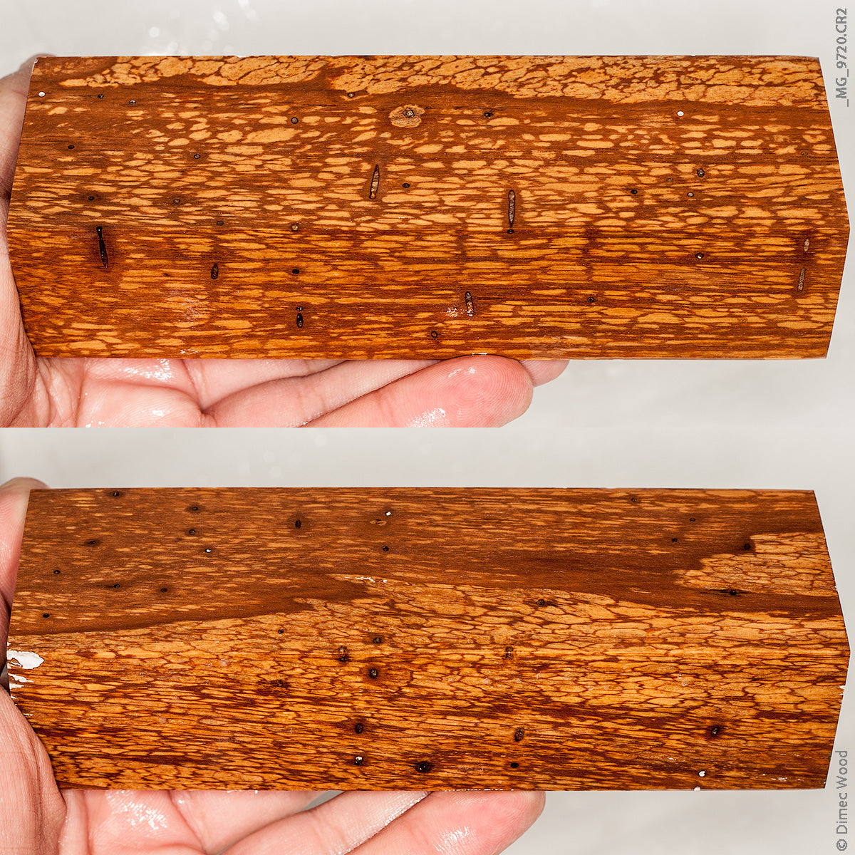 Stabilized natural spalted canaito wood block – Dimec wood