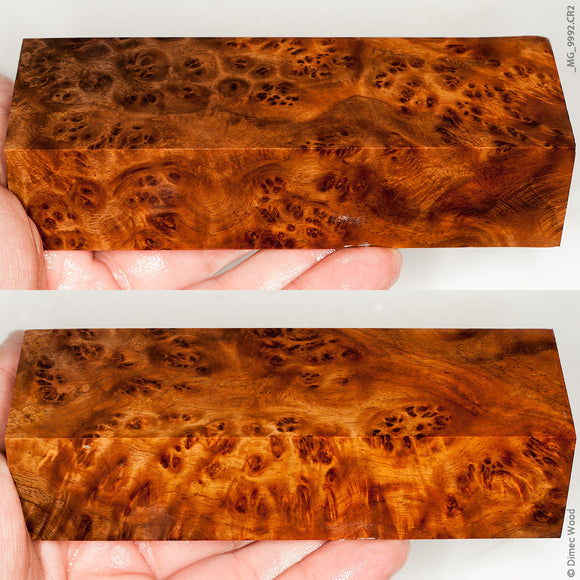 Stabilized wood golden amboyna burl block – Dimec wood